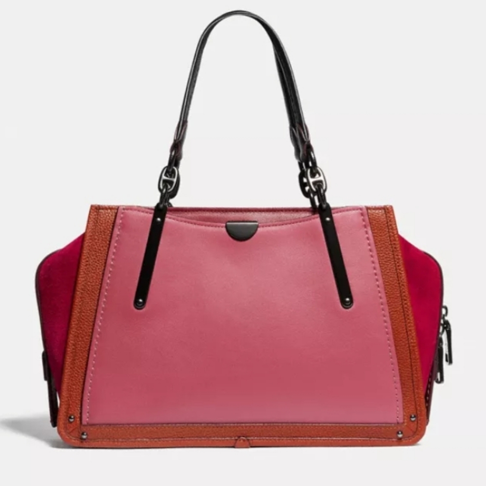 Coach Dreamer 36 In Colorblock Handbag Shoulder Bag - Gem
